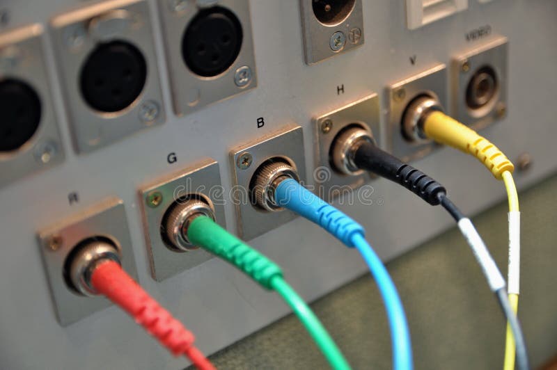 Audio and Video Connector Panel Stock Photo - Image of audiovisual ...