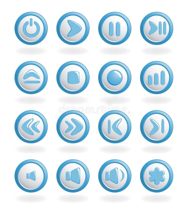 Blue Round Web Buttons [3] stock illustration. Illustration of glossy ...