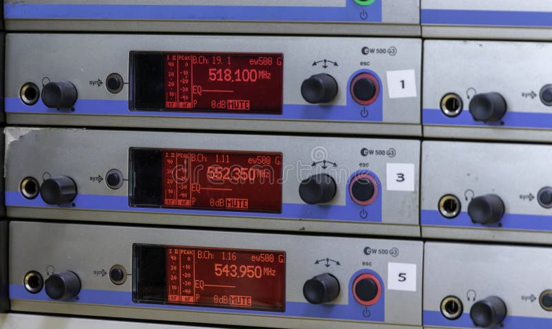 Audio and Video Control Panel with LCD Display for Broadcasting Stock ...