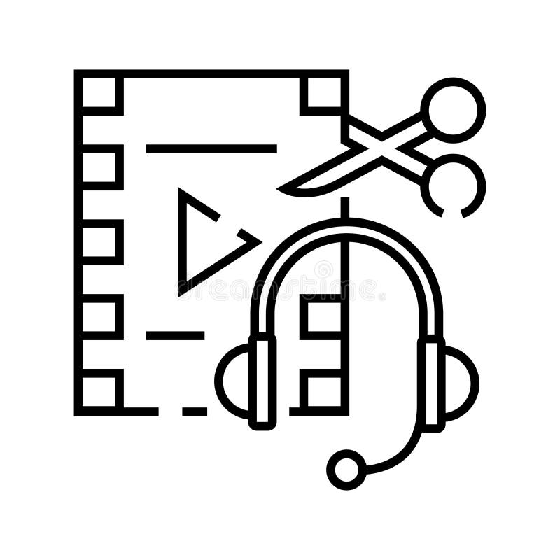 Audio and Video Editing Line Icon, Concept Sign, Outline Vector ...