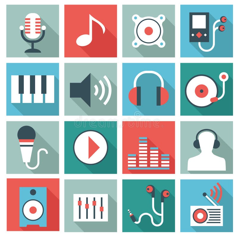 Audio Video Equipment Icons Stock Vector - Illustration of headphone ...