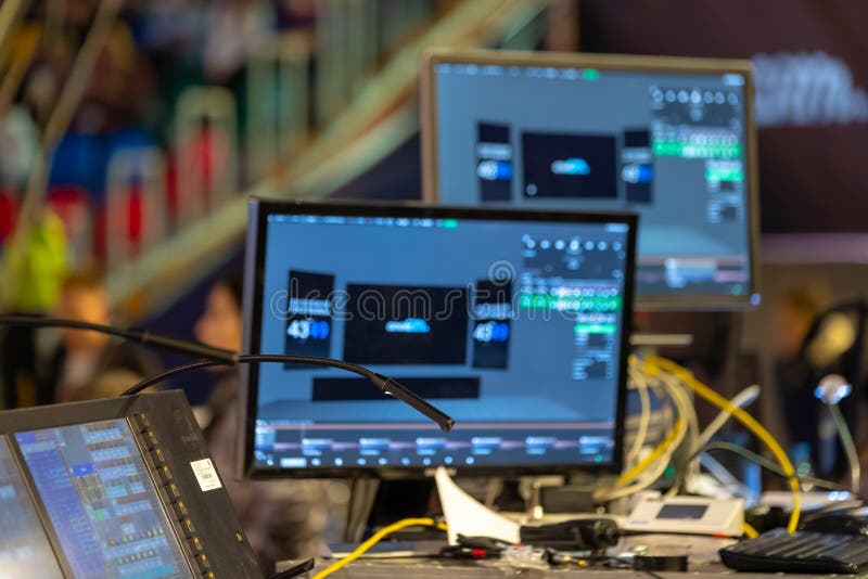 Audio and Video Equipment in Progress Stock Image - Image of light ...