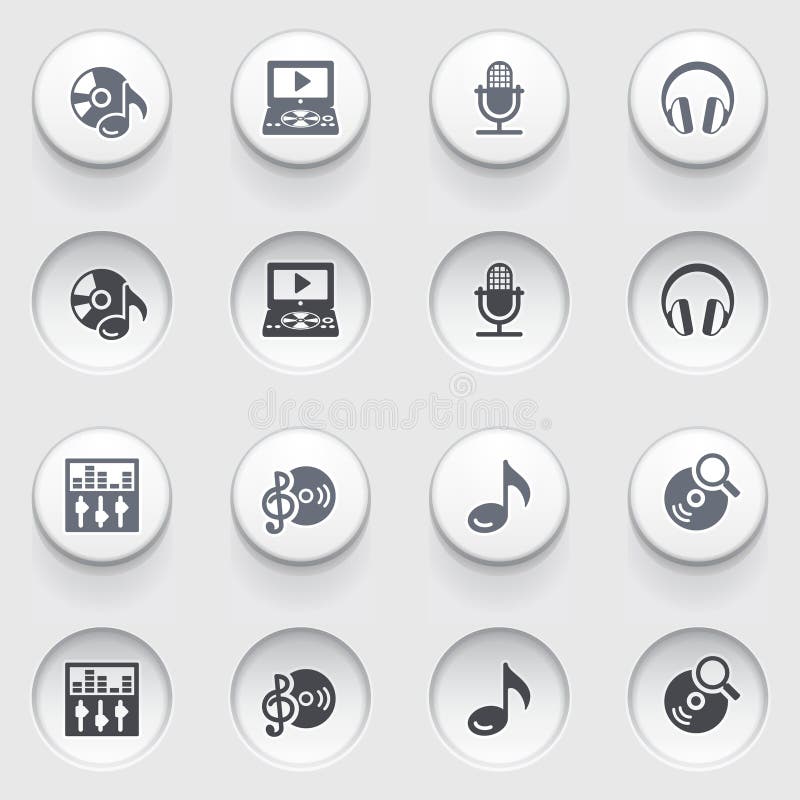 Video Audio and Multimedia Icons Set Stock Vector - Illustration of ...