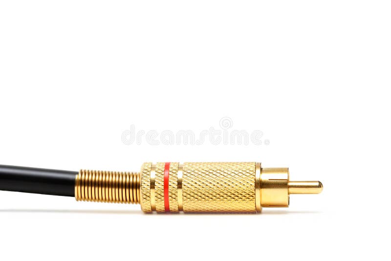 Audio video jack macro stock image. Image of gold, closeup - 178569