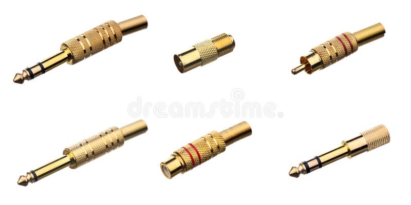 Audio and Video Jacks Gold Plated Stock Image - Image of jacks ...