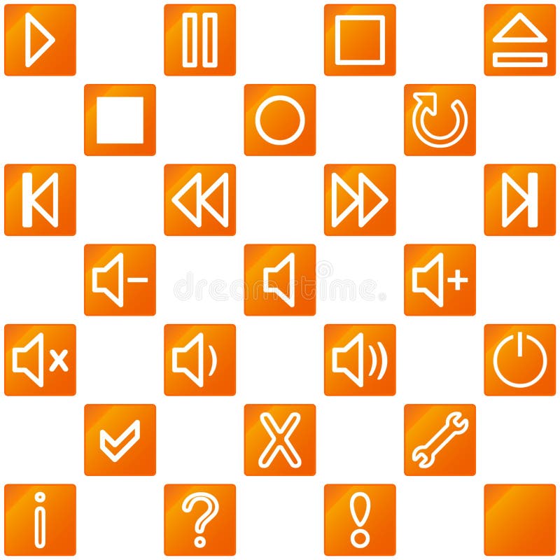 Web Icons Set No.2 - Orange.2 Stock Illustration - Illustration of icon ...