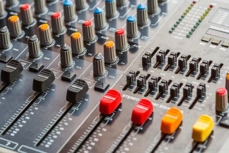 Audio Video Mixing Controller Console Stock Photo - Image of level ...