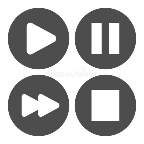 Audio or Video Player Control Buttons Solid Icon. Navigation Interface Symbol, Glyph Style ...