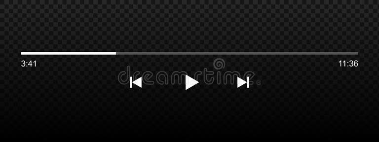 Audio or Video Player Progress Loading Bar with Time Slider, Play ...