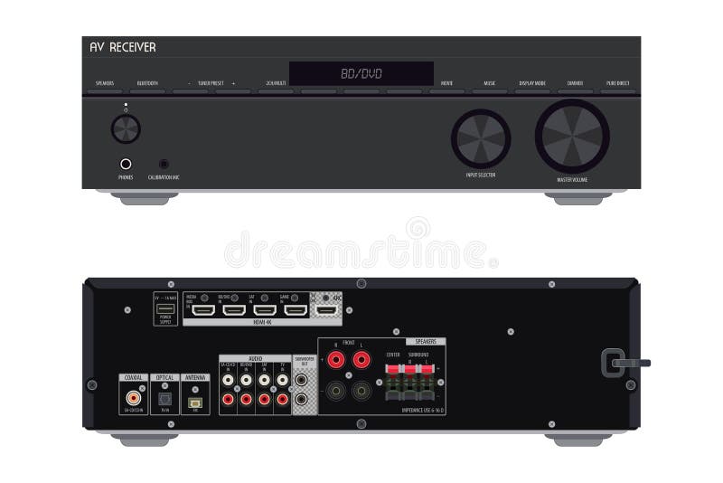 Audio & Video Receiver stock vector. Illustration of sound - 217979558