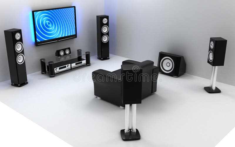 Audio and video room stock illustration. Illustration of arrangement ...