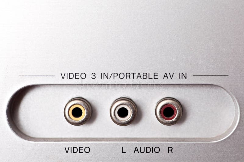 Audio and video sockets stock image. Image of interface - 27209015