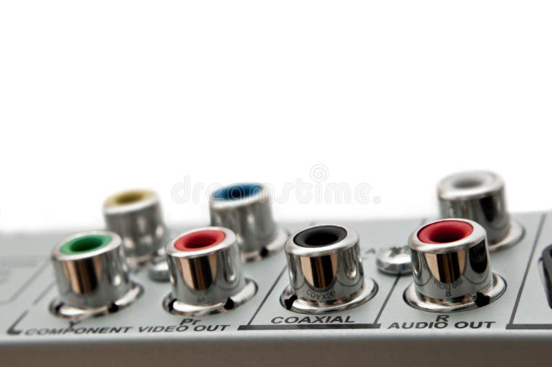 Audio visual sockets. stock photo. Image of equipment - 14671408