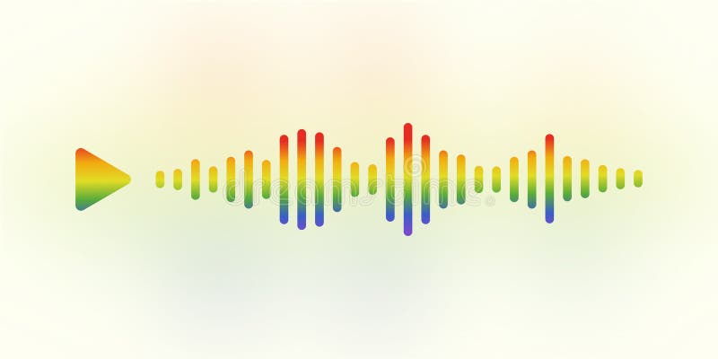 Audio Voice Colorful Message Wave with Play Button in Messeger. the ...