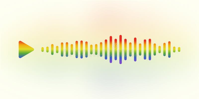 Audio Voice Colorful Message Wave with Play Button in Messeger. the ...