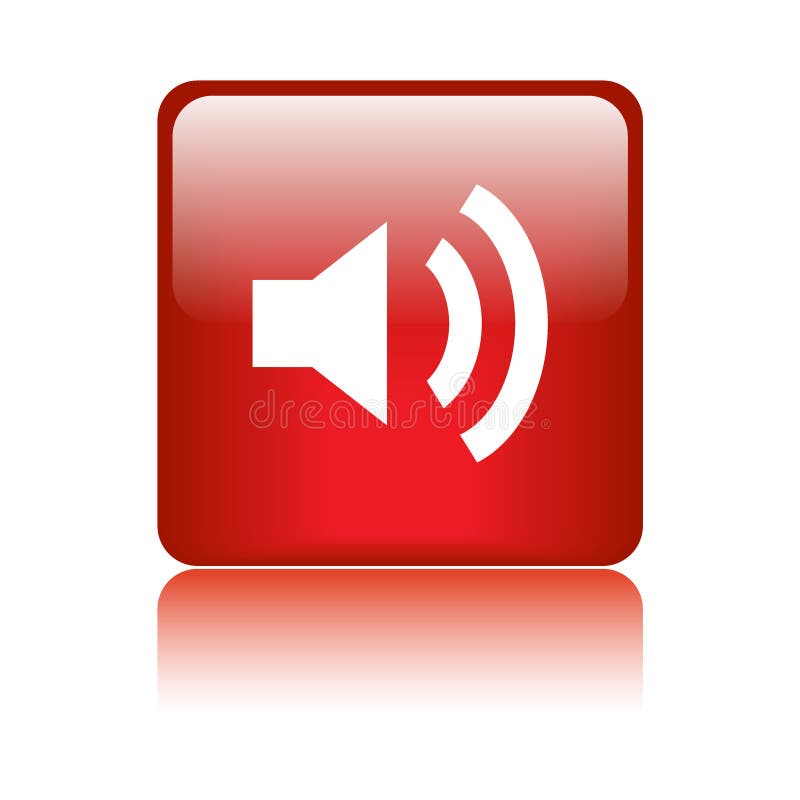 Audio / Volume Icon Button Red Stock Illustration - Illustration of ...