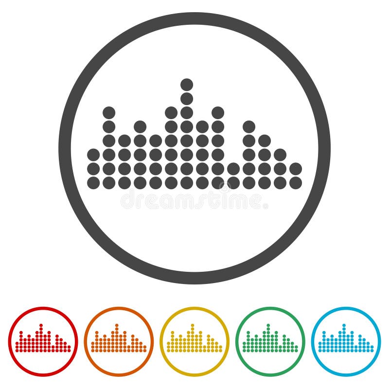 Audio Wave Icon, 6 Colors Included Stock Vector - Illustration of audio ...