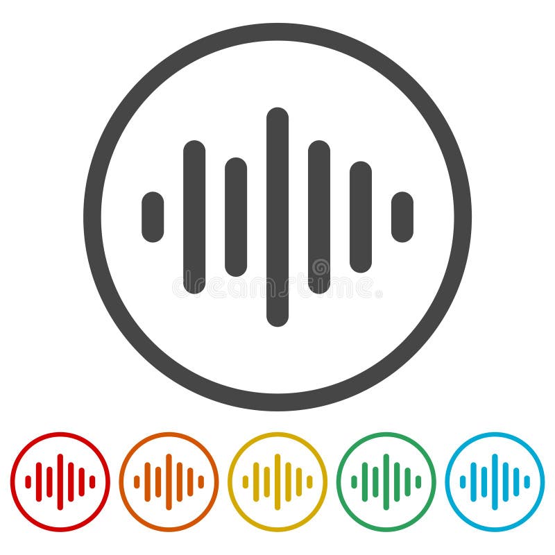 Audio wave icons set stock vector. Illustration of communication ...