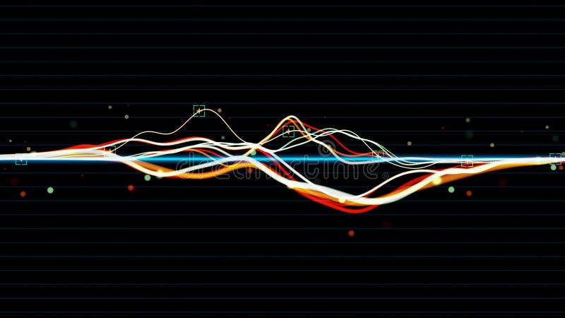 Audio Waveform Animation Spectrum Sound Equalizer 3D Rendering ...