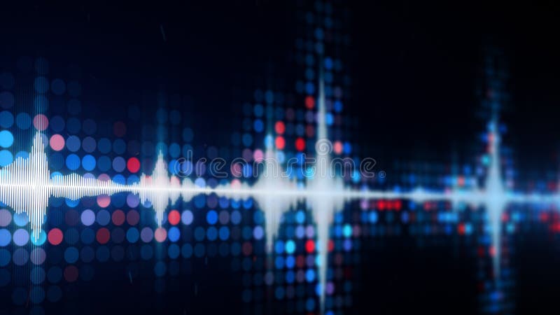 Audio Waveform Equalizer on Monitor Stock Illustration - Illustration ...