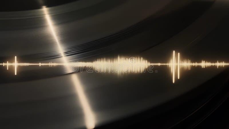 Audio Waveform Moving on a Vinyl Record Surface Stock Video - Video of ...