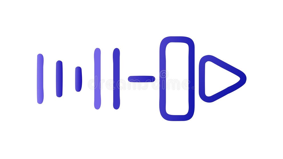 Audio Waveform and Play Button Icon for Sound or Media , Vector Design ...