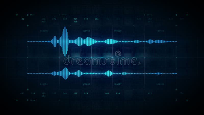 Audio Waveform Stereo Red stock video. Video of sound - 55925001