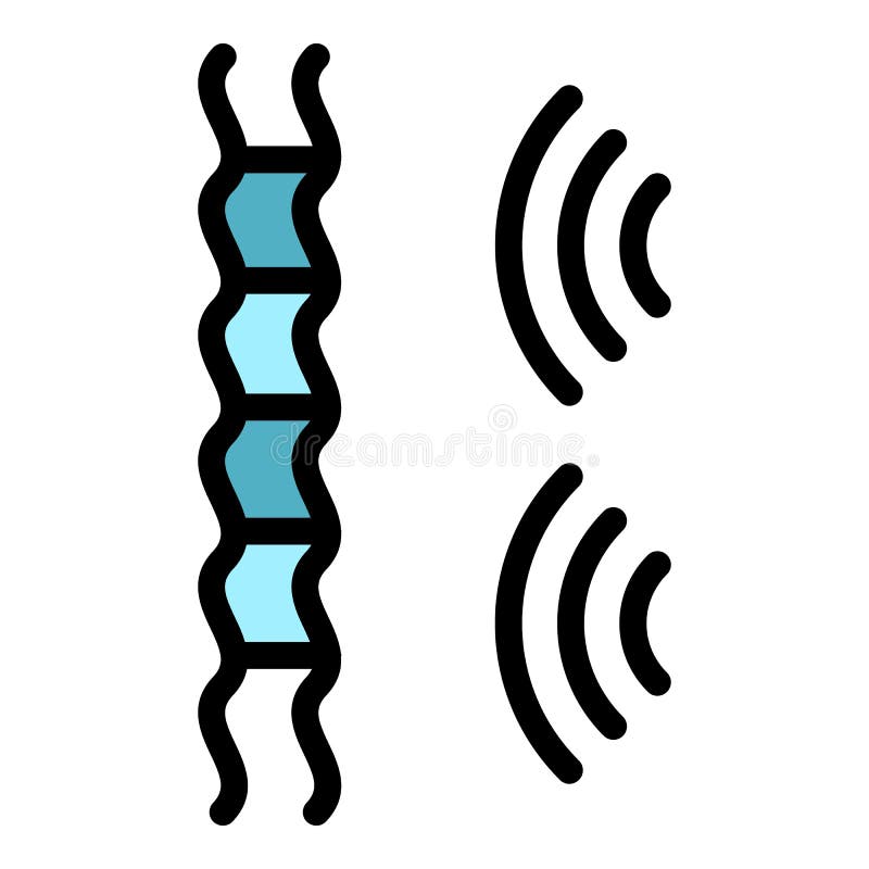 Audio Waves Icon Color Outline Vector Stock Vector - Illustration of ...