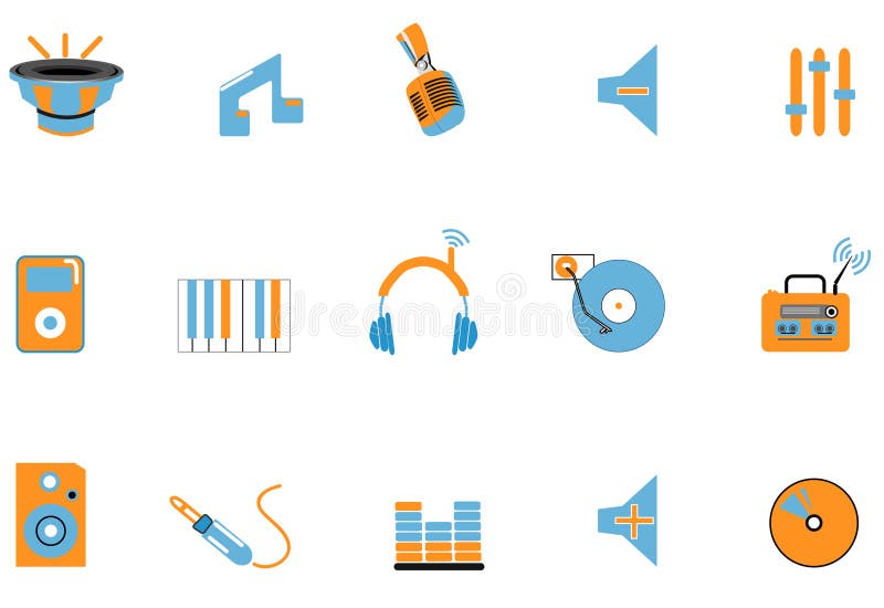 Audio and web icons stock vector. Illustration of symbol - 4003587