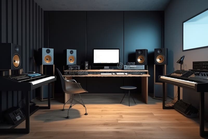 Audio Workplace Recording Studio Computer Music Studio.3d, AI Stock ...