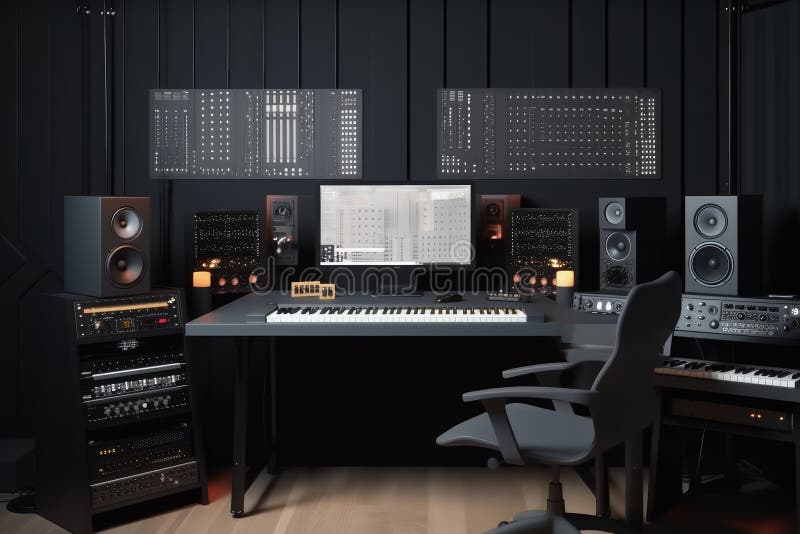 Audio Workplace Recording Studio Computer Music Studio.3d, AI Generated ...