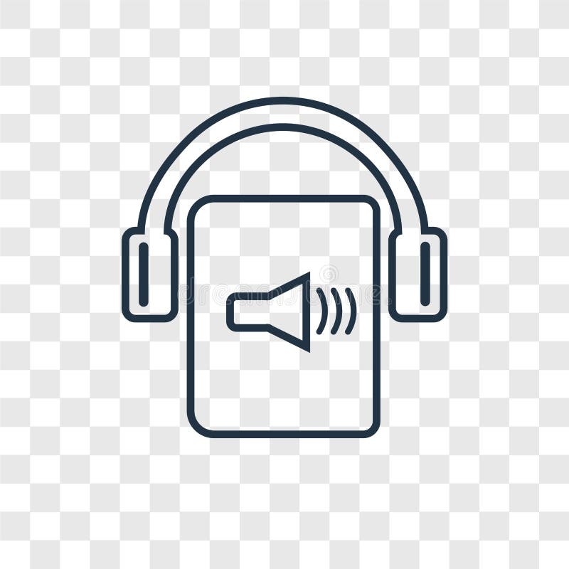 Audiobook Concept Vector Linear Icon Isolated on Transparent Background ...