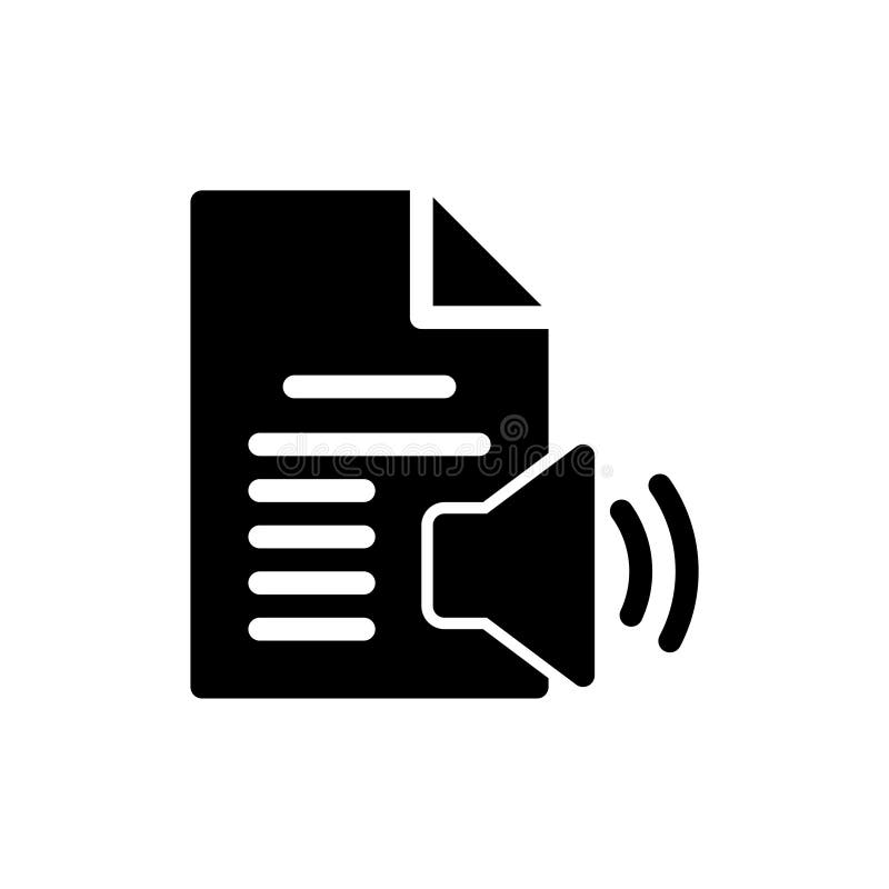 Audiobook Icon or Read Aloud with Text Paper Page and Speaker Stock ...