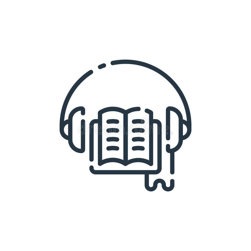 Audiobook Icon Vector from Elearning Concept. Thin Line Illustration of ...