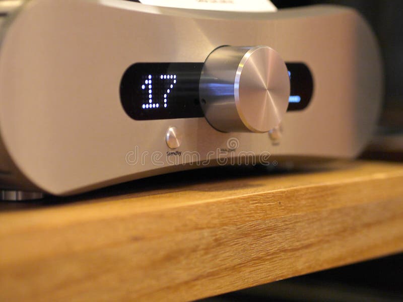 Audiophile HiFi Amplifier with Volume Control Knob. Stock Image - Image ...