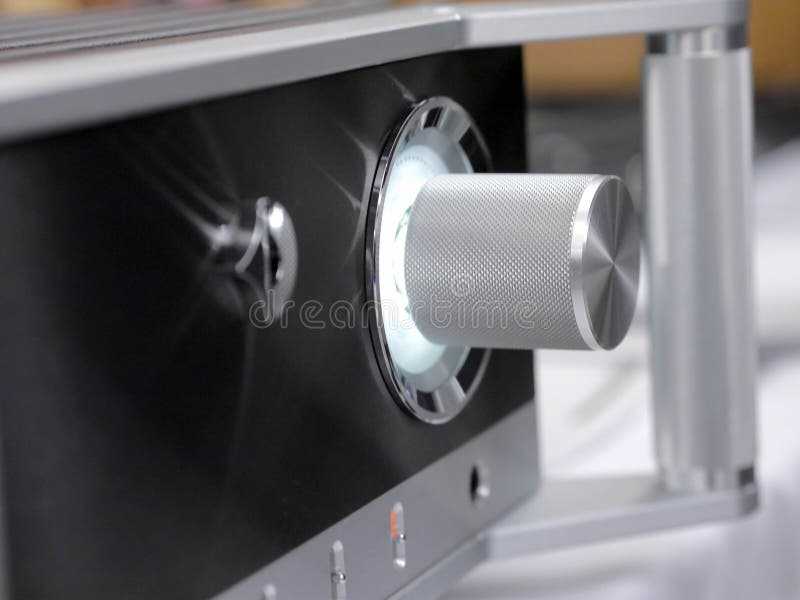 Audiophile HiFi Amplifier with Volume Control Knob. Stock Photo - Image ...