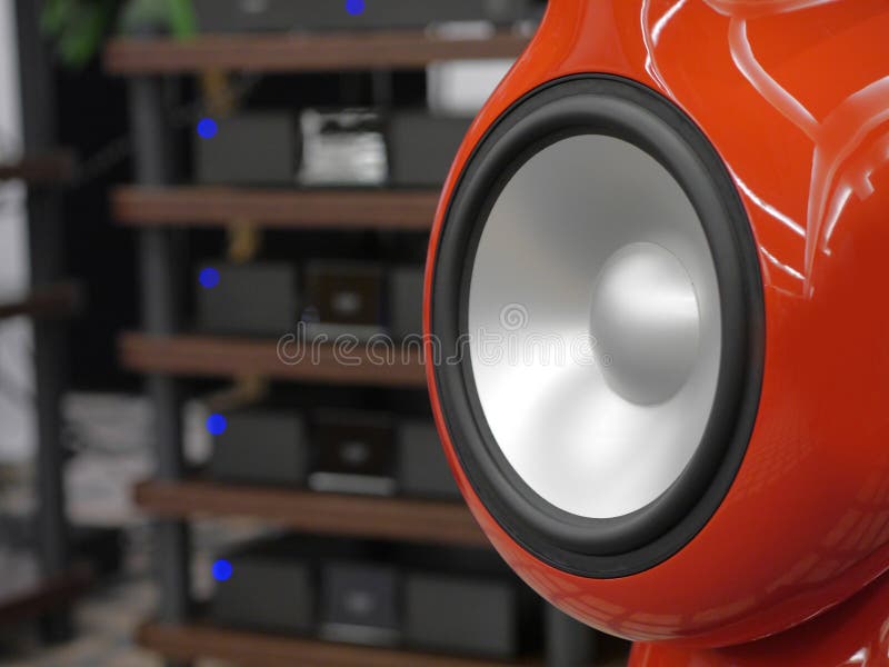 Audiophile Speakers and Hi-Fi Sound System. Stock Photo - Image of ...