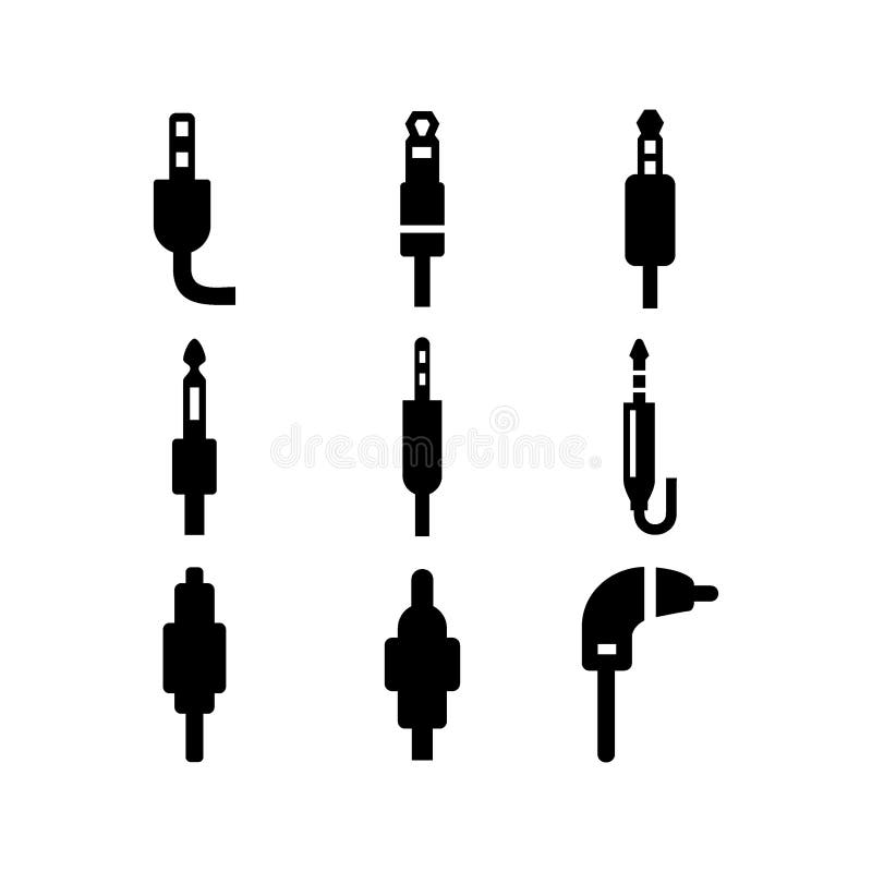 Audiosteckerikone Oder Logos Isolierte Zeichensymbolvektorillustration ...