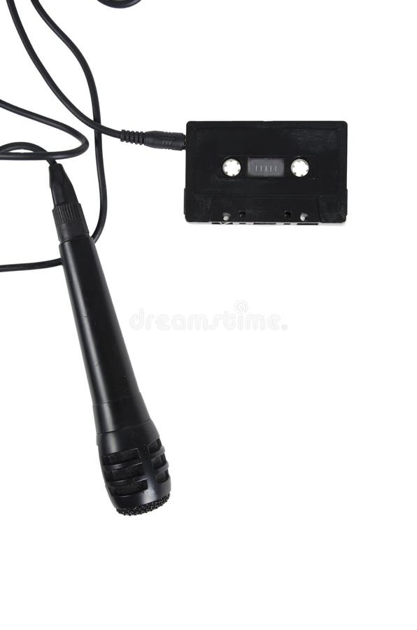 Audiotape and microphone. stock image. Image of microphone - 78890641