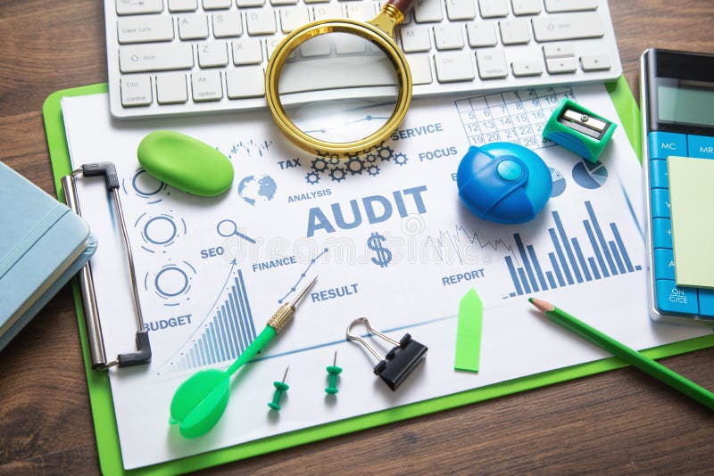 Audit. Business Charts, Objects, Graphs and Words Stock Image - Image ...
