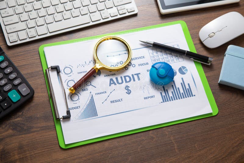 Audit. Business Charts, Objects, Graphs and Words Stock Photo - Image ...