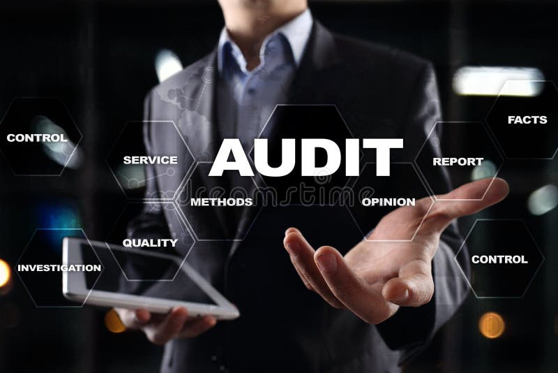 Audit Business Concept. Auditor. Compliance. Virtual Screen Technology ...