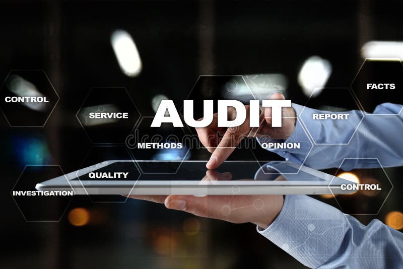 Audit Business Concept. Auditor. Compliance. Virtual Screen Technology ...