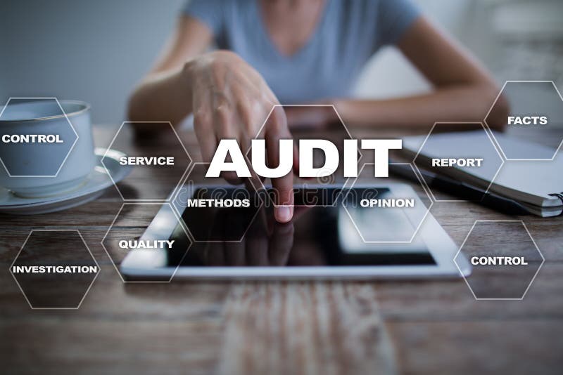 Audit Business Concept. Auditor. Compliance. Virtual Screen Technology ...