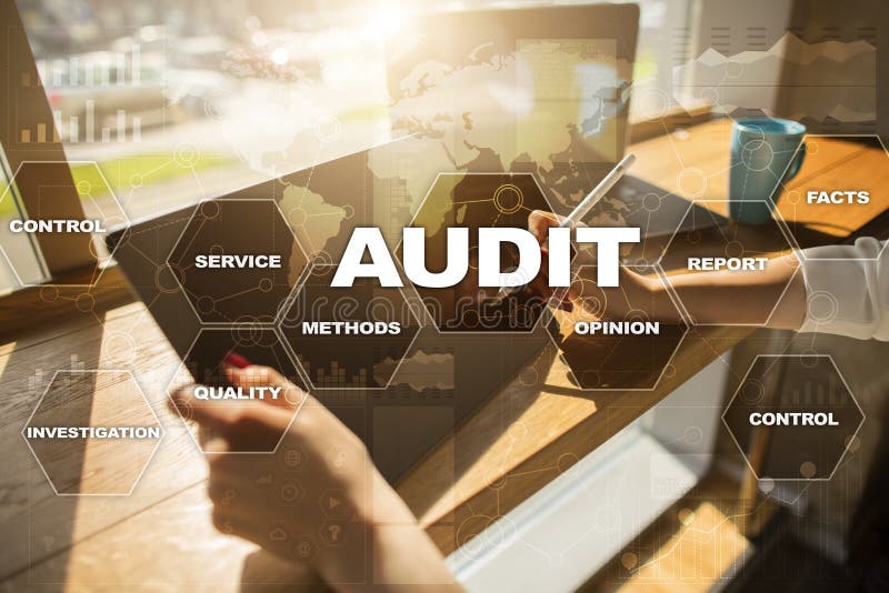 Audit Business Concept. Auditor. Compliance. Virtual Screen Technology ...