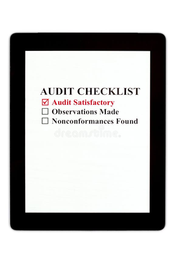 Audit Checklist on Digital Tablet Stock Image - Image of checklist ...
