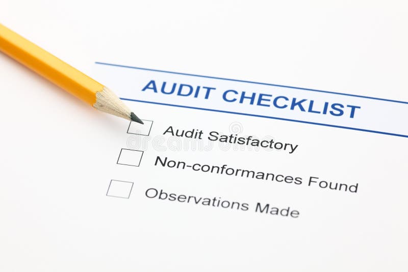 Audit Checklist, with Tick Against on White Paper. Stock Photo - Image ...