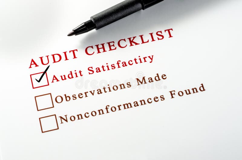 Audit Checklist, with Tick Against on White Paper. Stock Photo - Image ...