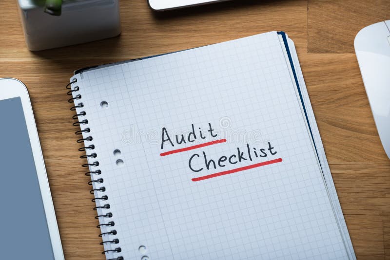 Audit Checklist Written on Notepad at Office Desk Stock Image - Image ...