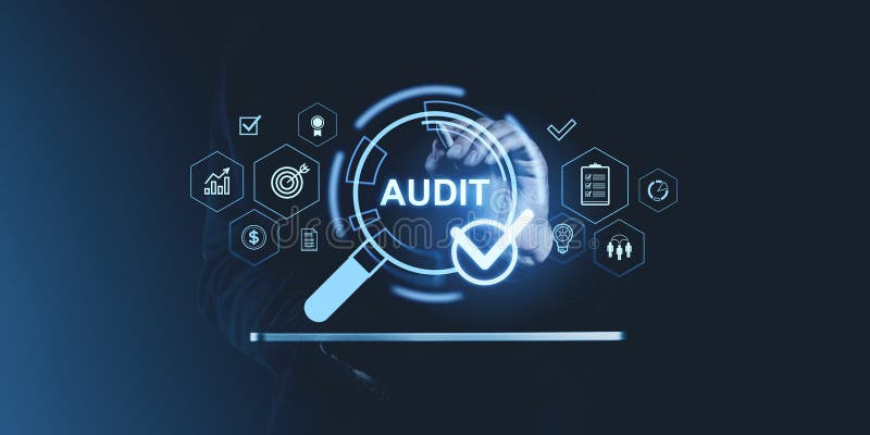Audit Concept with Digital Icons and Checkbox Stock Image - Image of ...